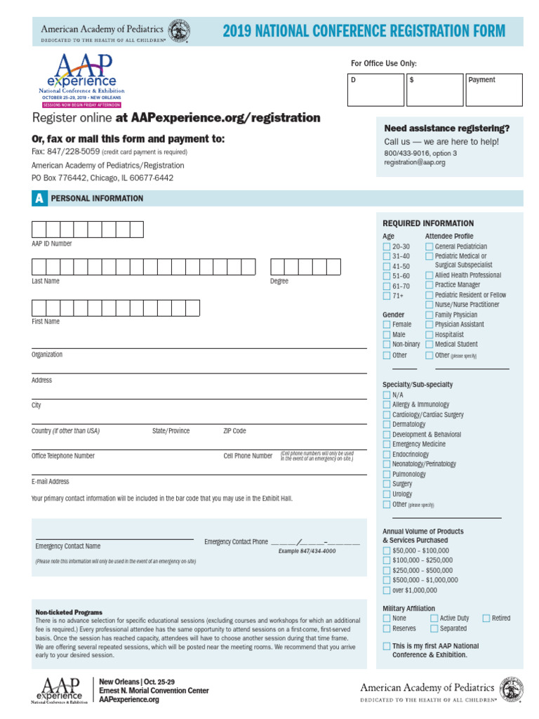 2019 NCE Registration FormFINAL | PDF | Physician | Pediatrics