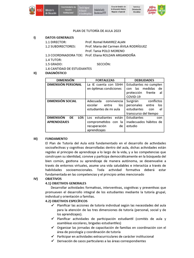 MODELO Plan Anual Toe | PDF