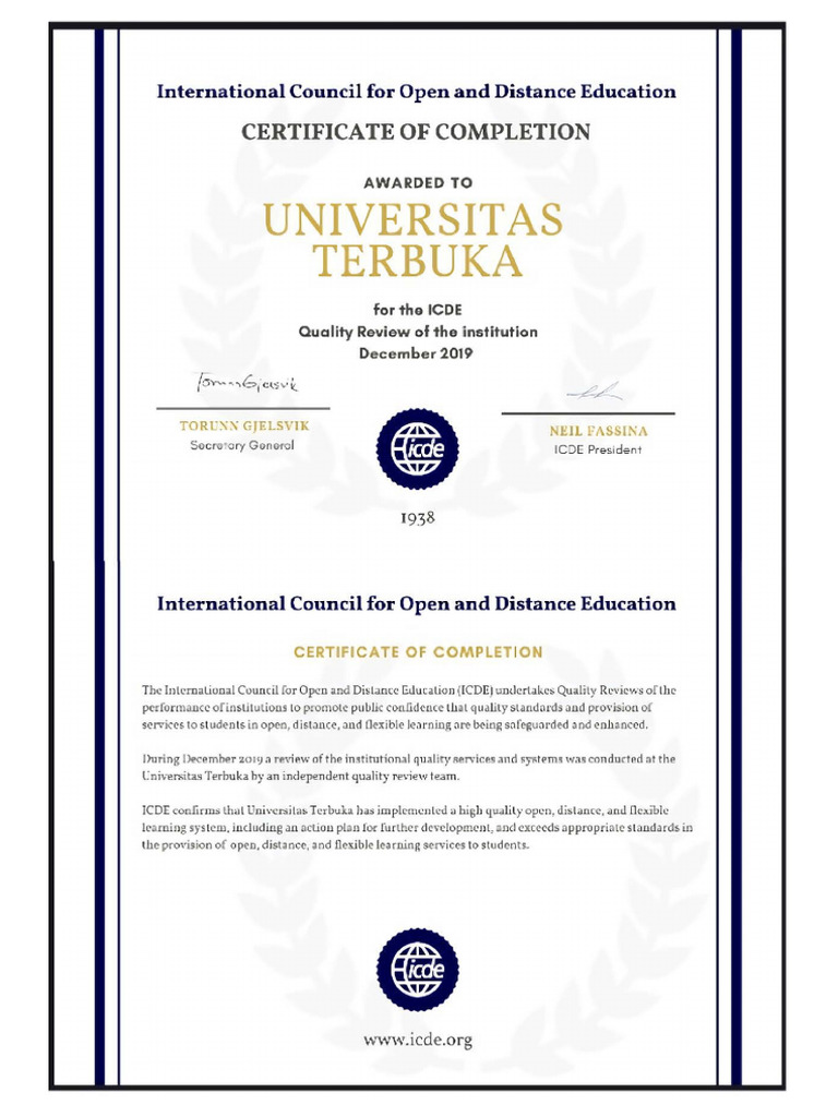 Sertifikat ICDE 2019 | PDF