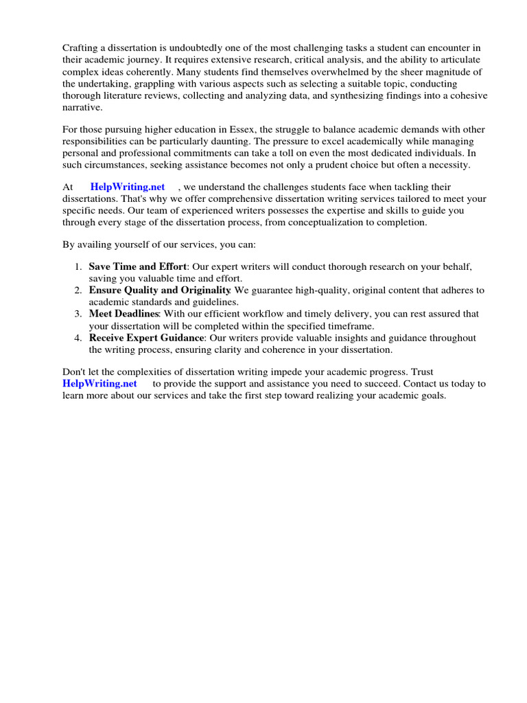 Dissertation Examples Essex | PDF | Thesis | Essays