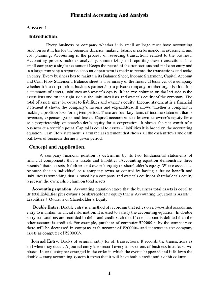 Financial Accounting and Analysis Assignment | PDF | Depreciation ...