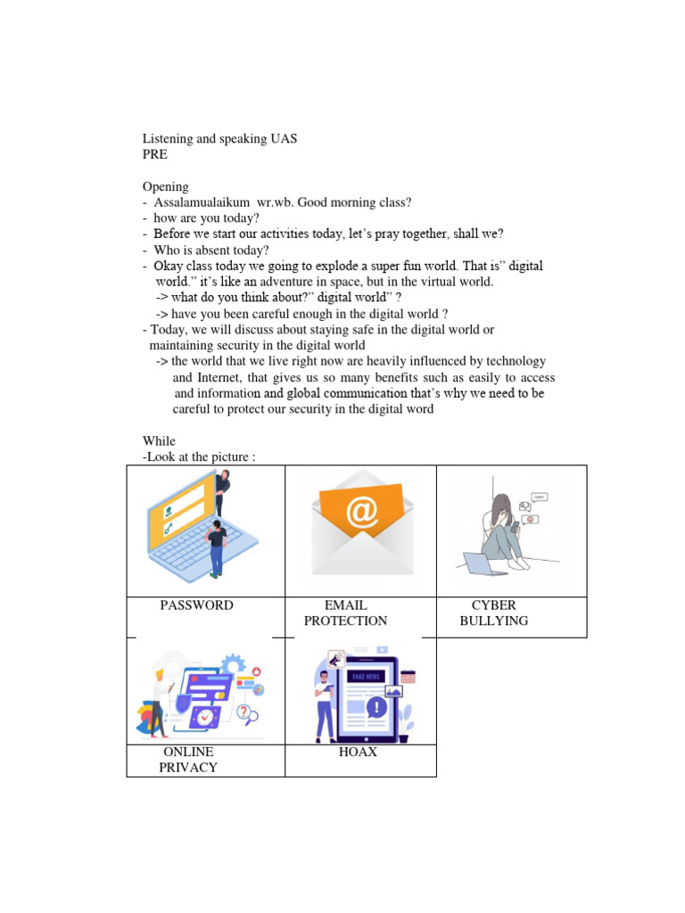 Listening and speaking UAS | PDF | Privacy | Cyberbullying