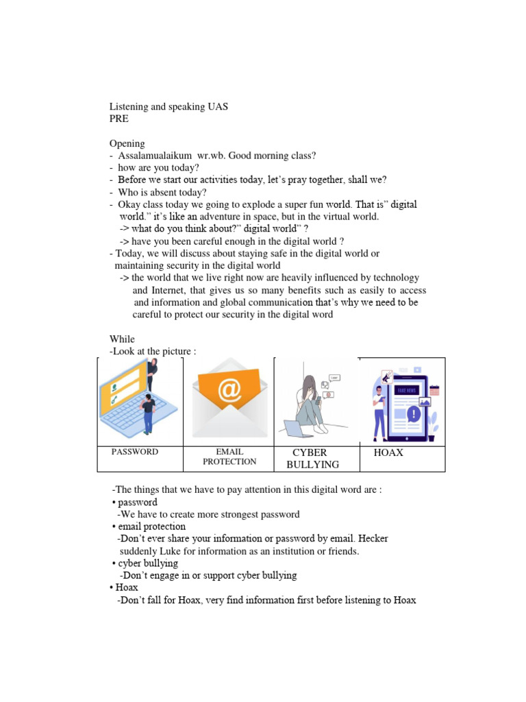 Listening and Speaking UAS 3.0 | PDF | Word Search | Cyberbullying