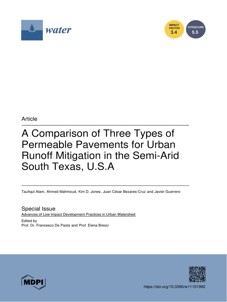 Permeable Pavements for Urban Runoff | PDF | Surface Runoff | Road Surface