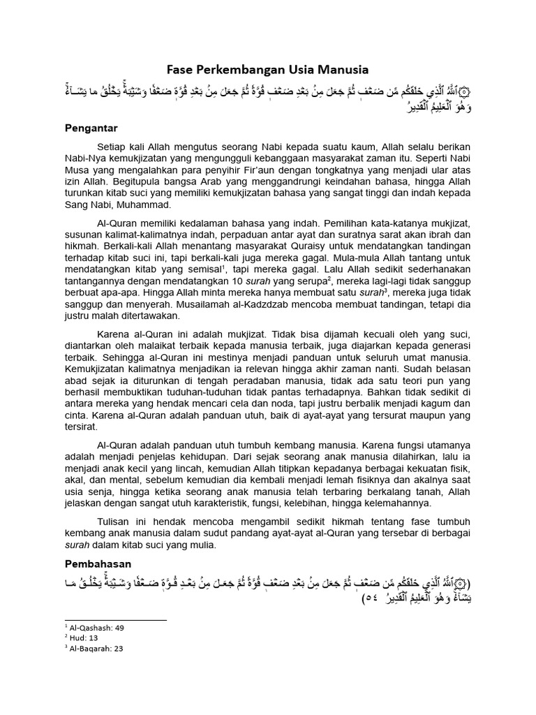 Pengantar Psikologi Perkembangan Dalam Sudut Pandang Al-Quran | PDF