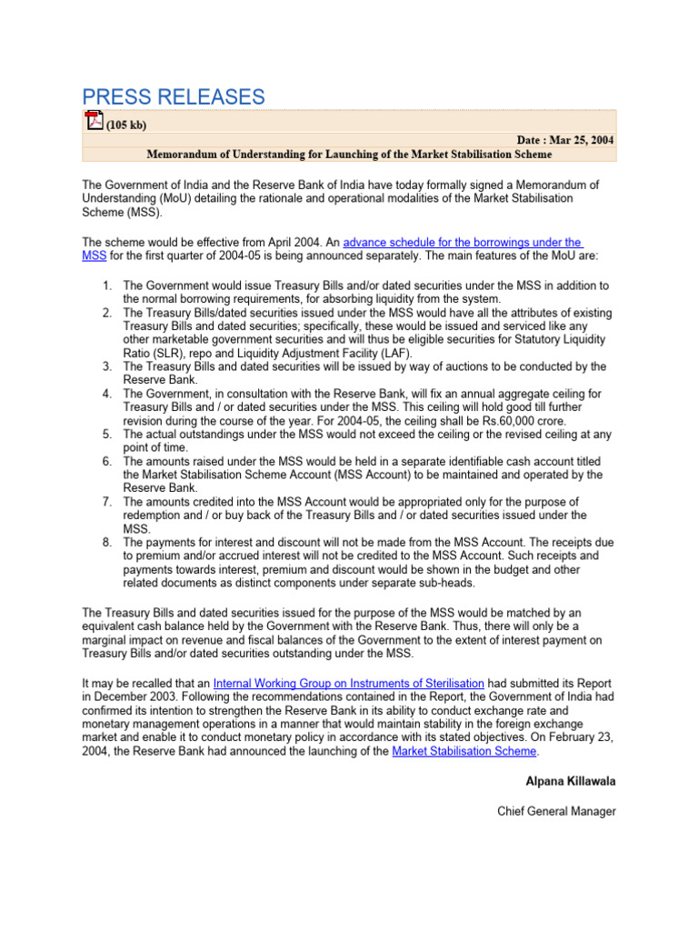 Press Releases | PDF | Reserve Bank Of India | Investing