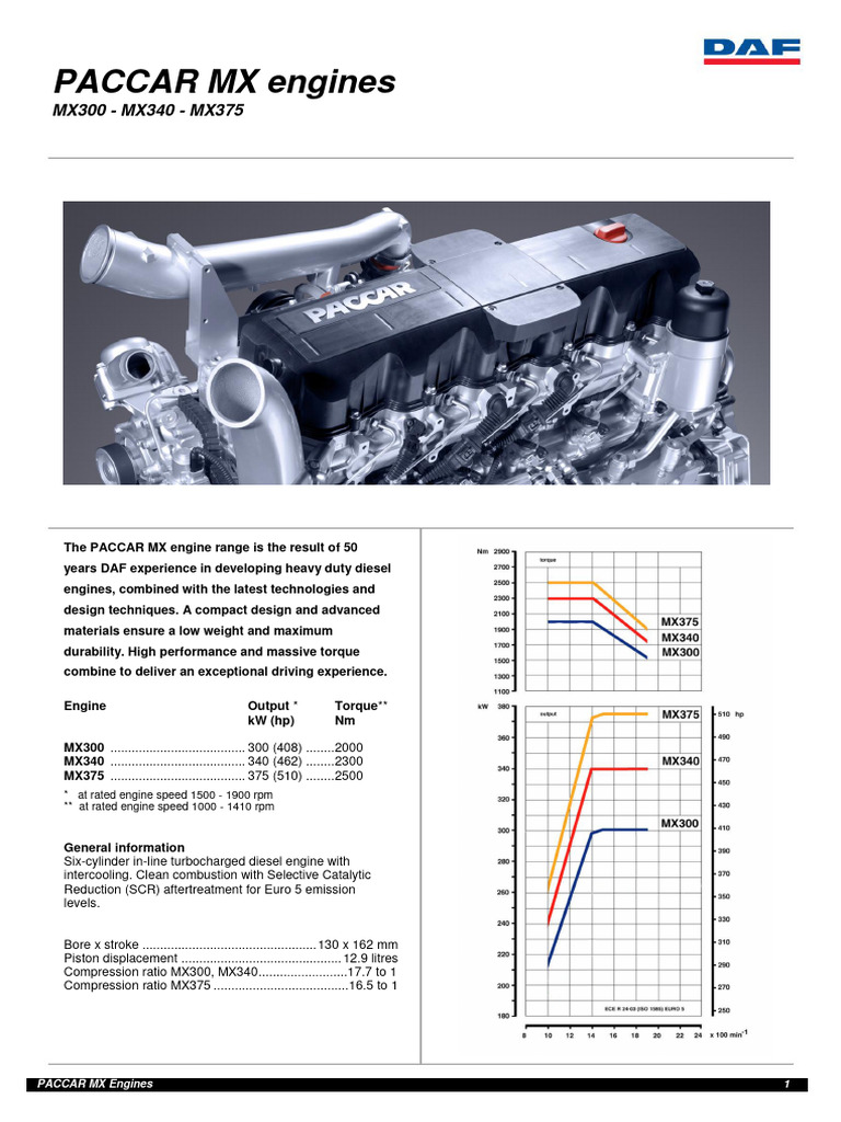 PACCAR MX 12.9 Litre Engines 23.11.15 | PDF | Engines | Diesel Engine