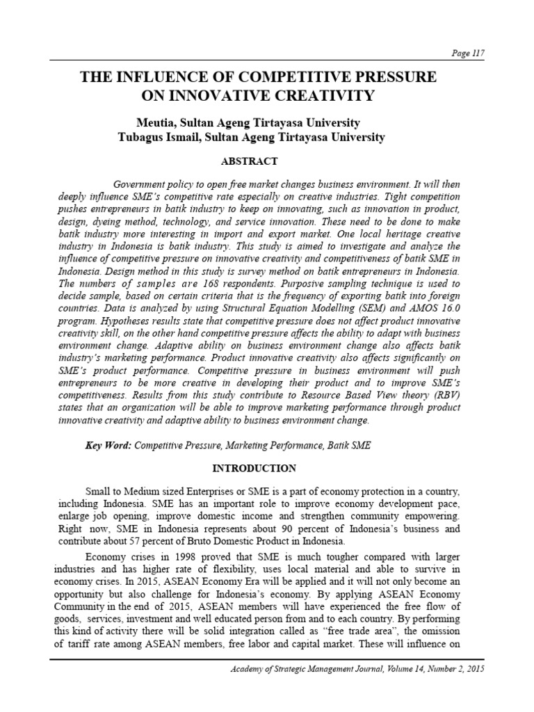The Influence of Competitive P | Download Free PDF | Innovation ...
