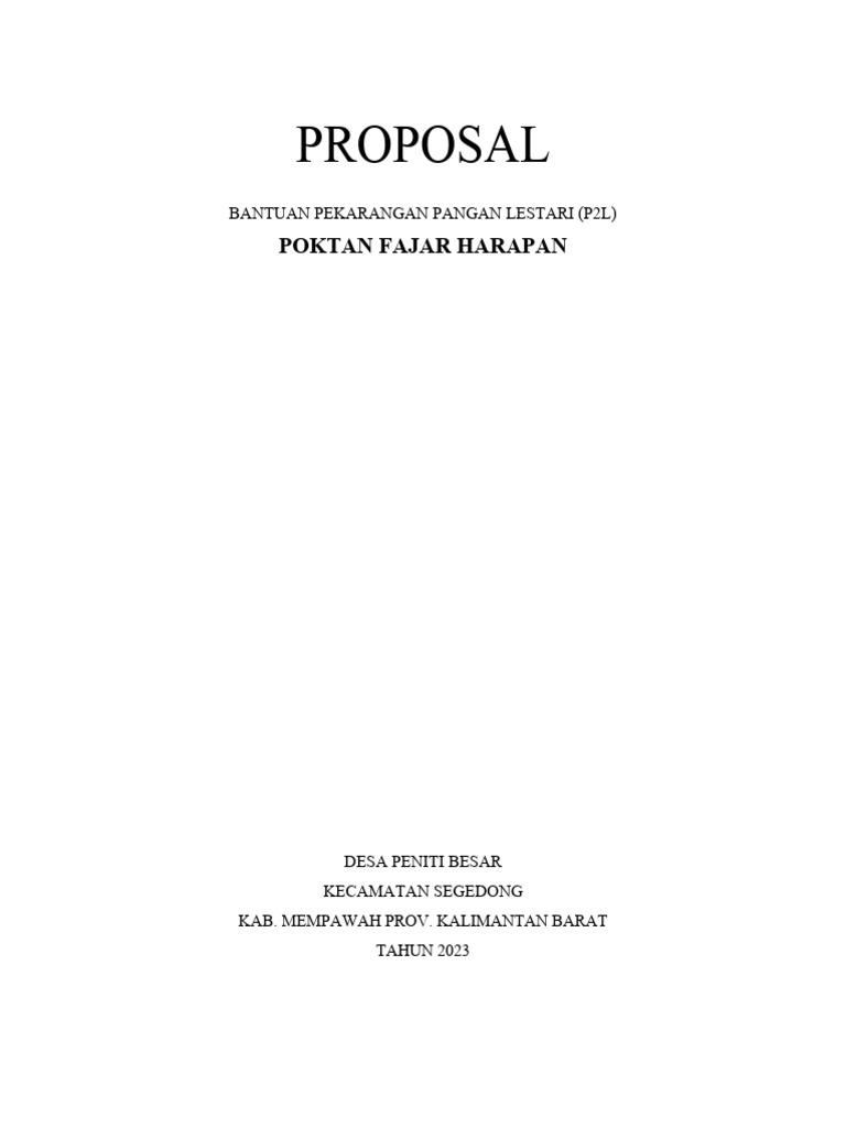 Proposal P2L Kelompok Tani 2023 | PDF