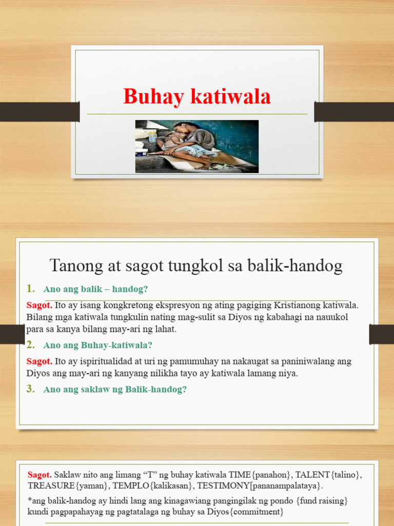 Buhay Katiwala Balik-Handog | PDF