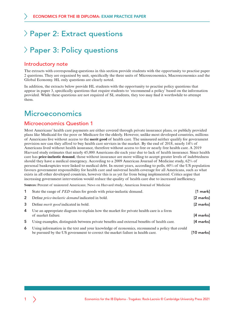 IB Economics Teacher Resource 3ed Paper 2 Small Extracts | PDF ...