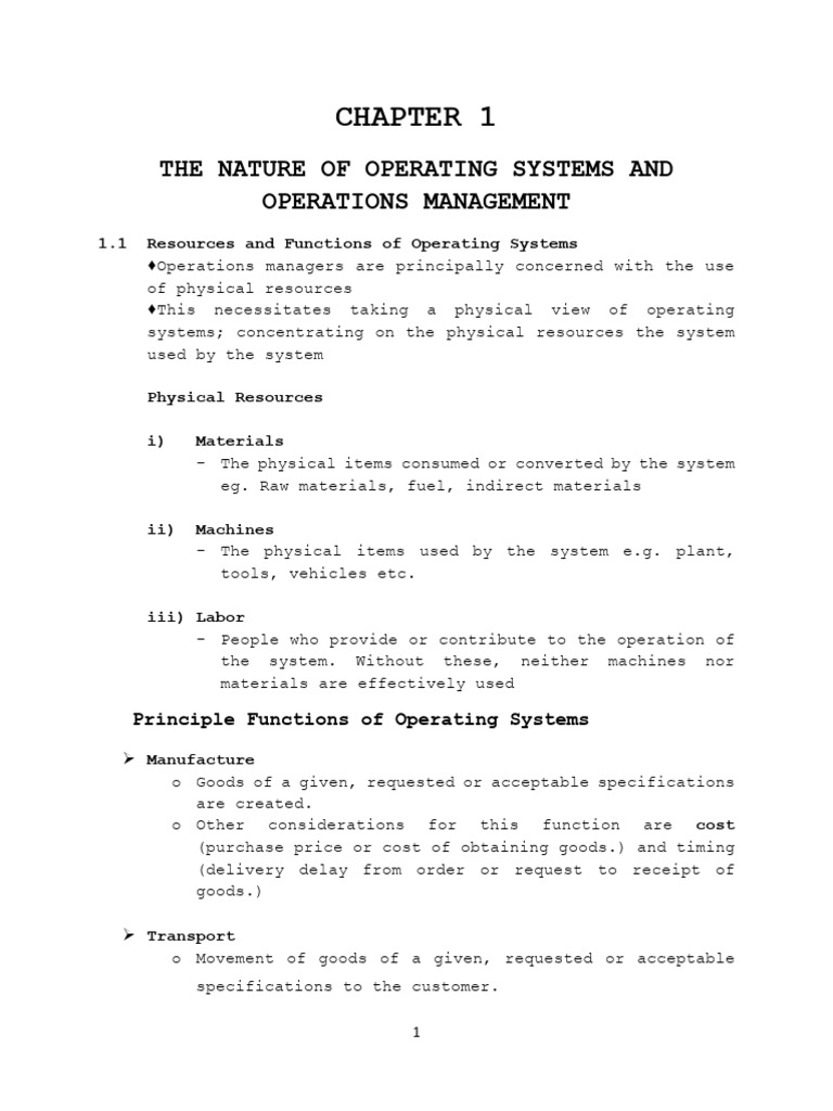 1 Nature of Operating Systems and Operations Management | Download Free ...