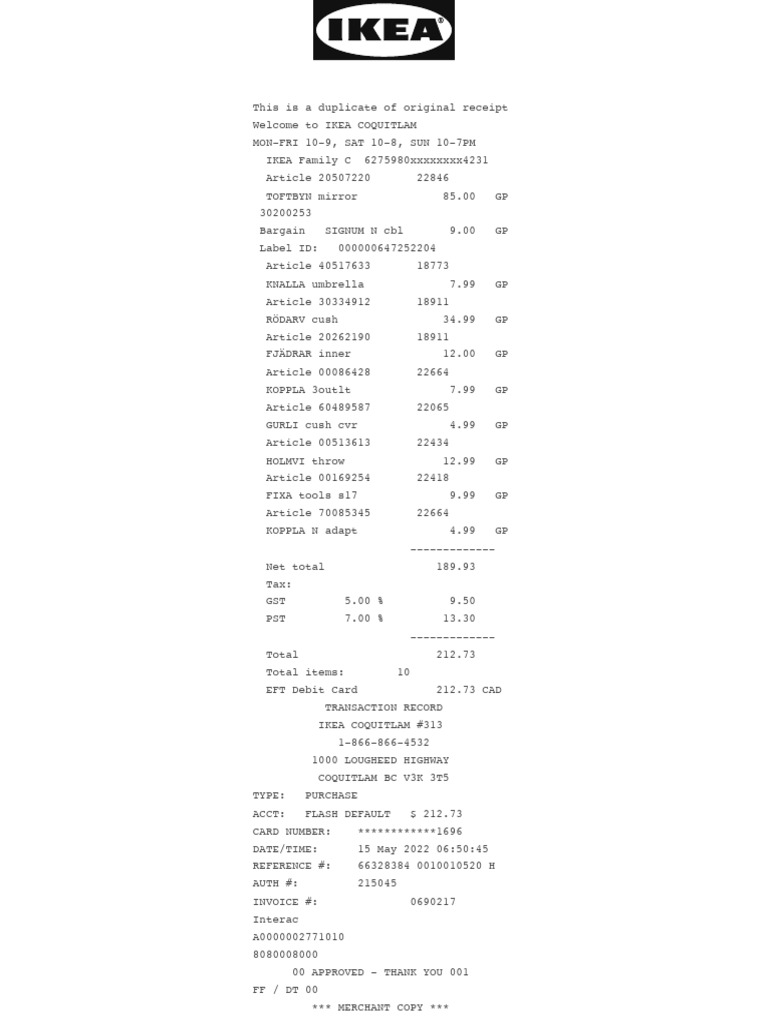 Mirror Receipt | PDF