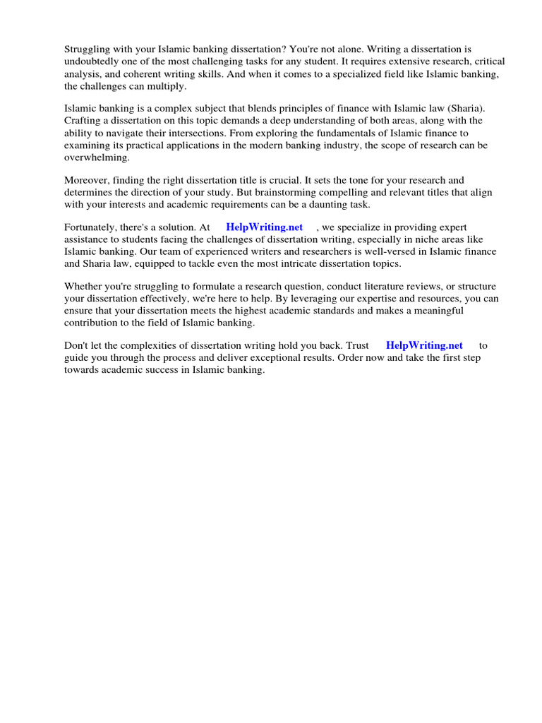 Islamic Banking Dissertation Titles | PDF | Islamic Banking And Finance | Banks
