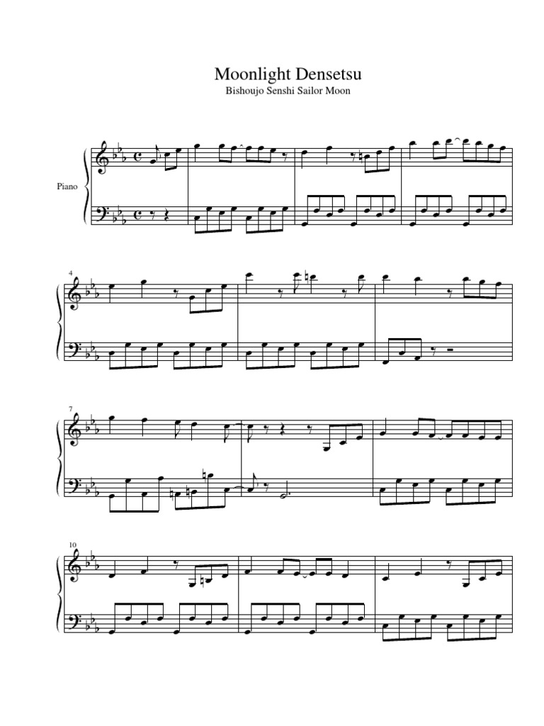 Moonlight Densetsu Piano Sheet Music | PDF