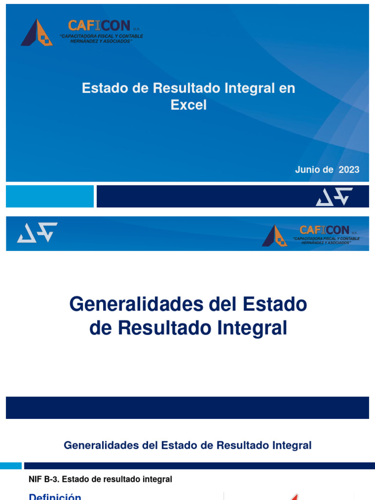 Estado de Resultado Integral en Excel | PDF
