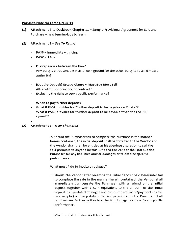 Points To Note For Large Group 11 - Highlighted | PDF | Damages ...