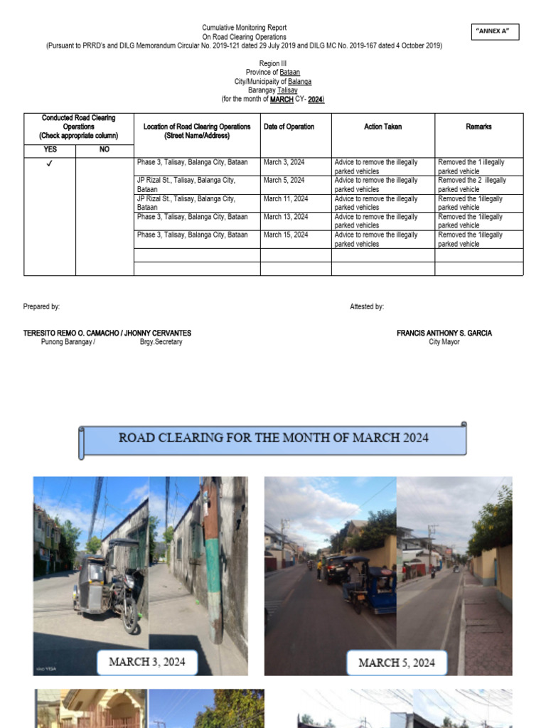 ROAD CLEARING 2024 MARCHdocx | PDF