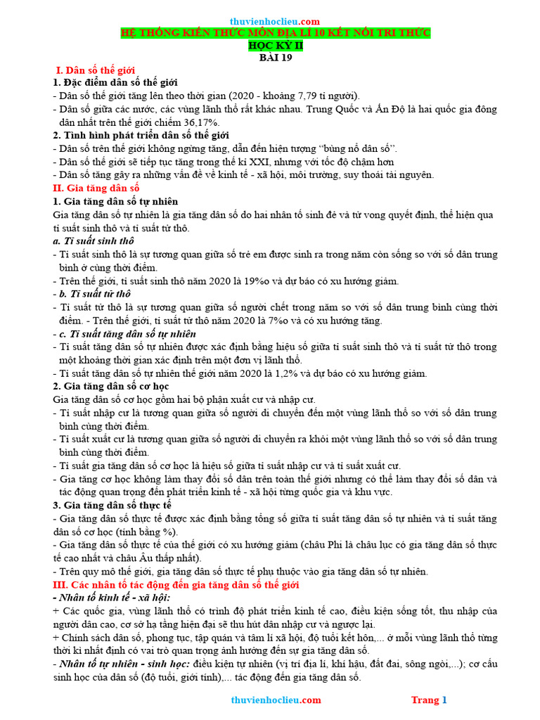 He Thong Kien Thuc Dia Li 10 HK2 KNTT | PDF