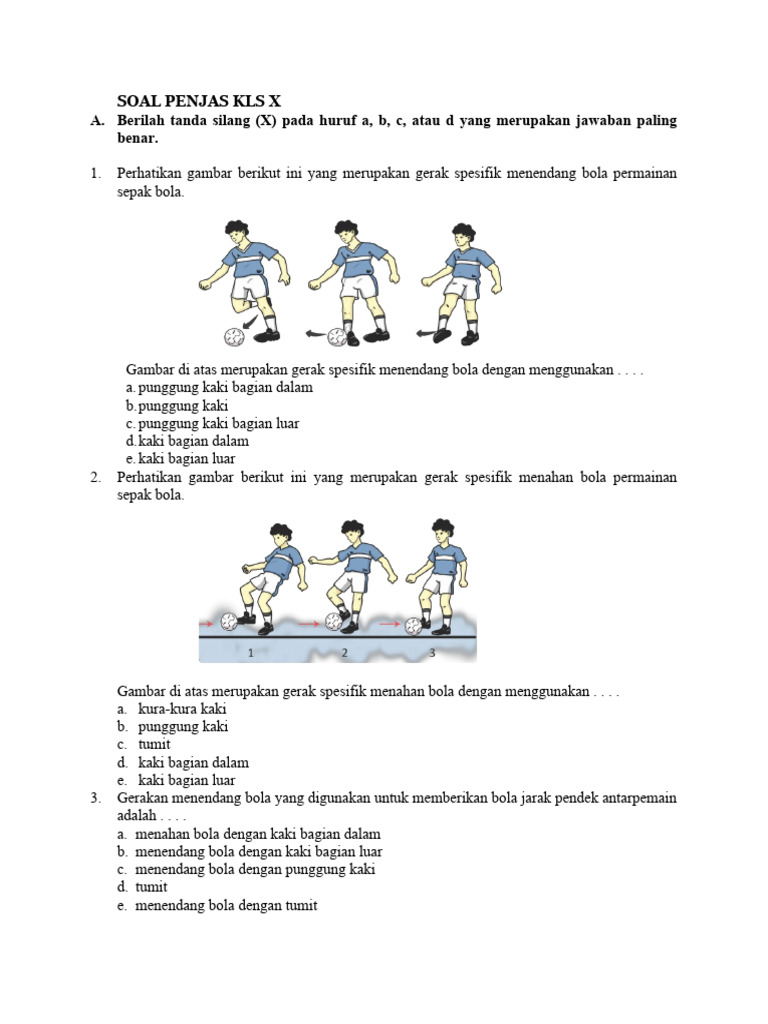 Soal Penjas KLS X | PDF