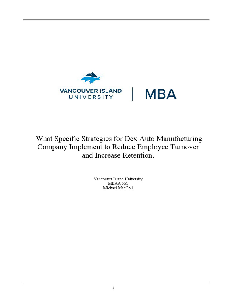 MBAA 551 Applied Business Project | PDF | Employee Retention | Employment