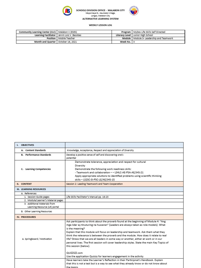 Module 3 Session 2 SEATIE | Download Free PDF | Learning | Leadership