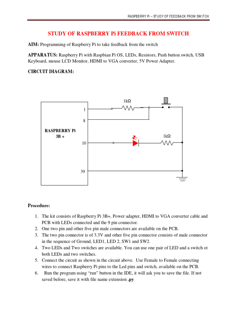 Raspberry Pi Switch Feedback Study | PDF | Raspberry Pi | Electricity