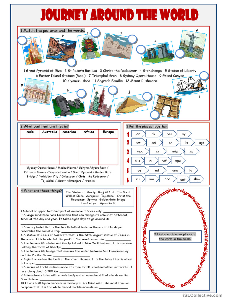 Journey Around The World Vocabulary Exercises | Download Free PDF | Sphinx