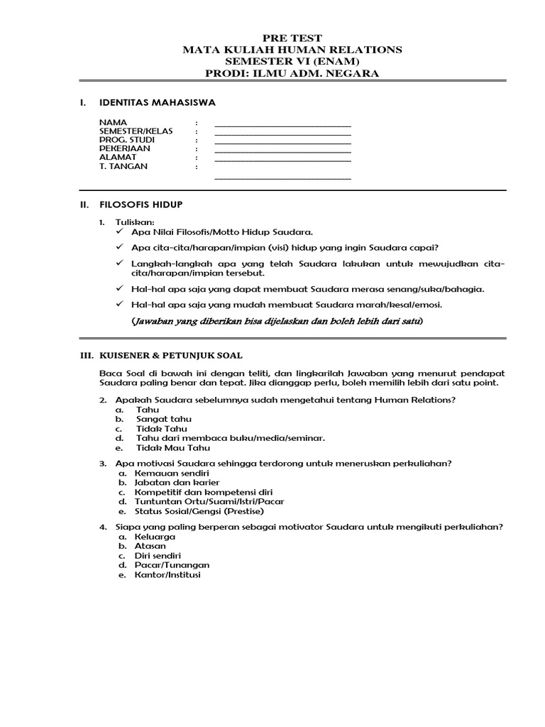 Pre Test HR 19febr.2024 | PDF