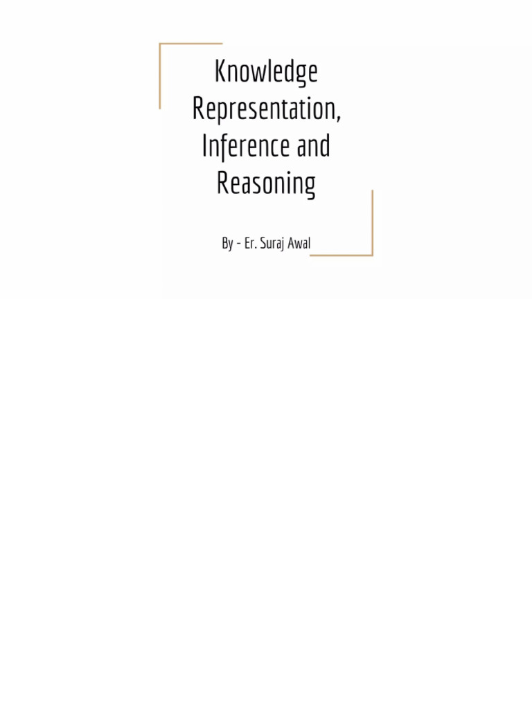Artificial Intelligence Knowledge Representation Inference and Reasoning | PDF