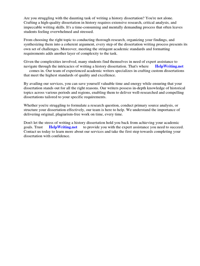 Example of A History Dissertation | PDF | Thesis | Doctorate Example of A History Dissertation | PDF | Thesis | Doctorate