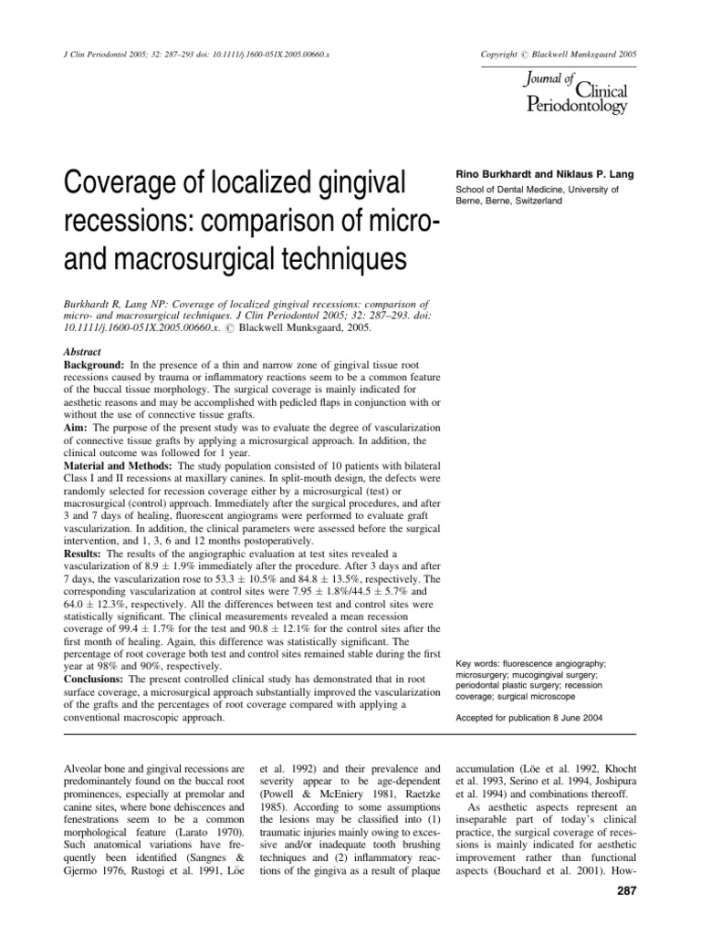 Micro Comparison With Macro | PDF | Periodontology | Surgery