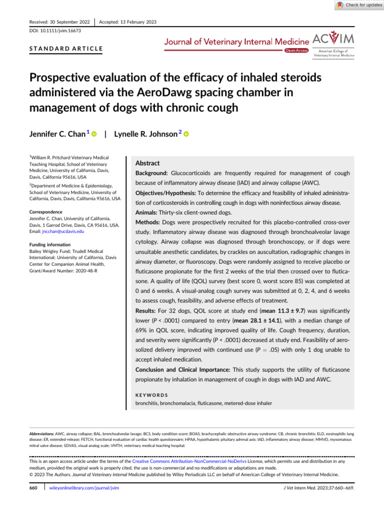 Prospective Evaluation of The Efficacy of Inhaled Steroids Administered ...