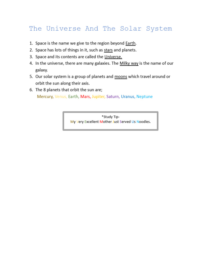 Solar System Note | PDF