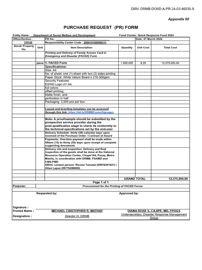 PR - Revised FACED Forms | PDF
