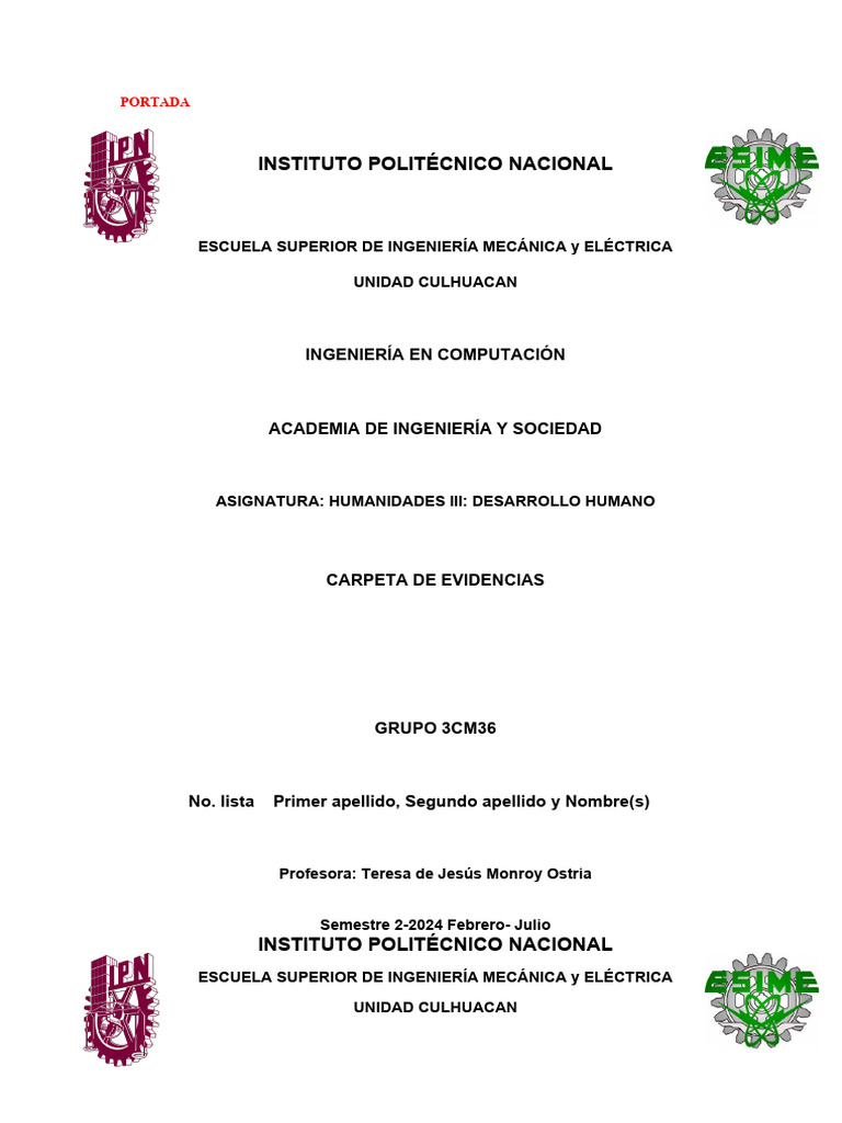2-2024 HIII 3CM36 DES HUMANO CRONOGRAMA 1er Depto | PDF
