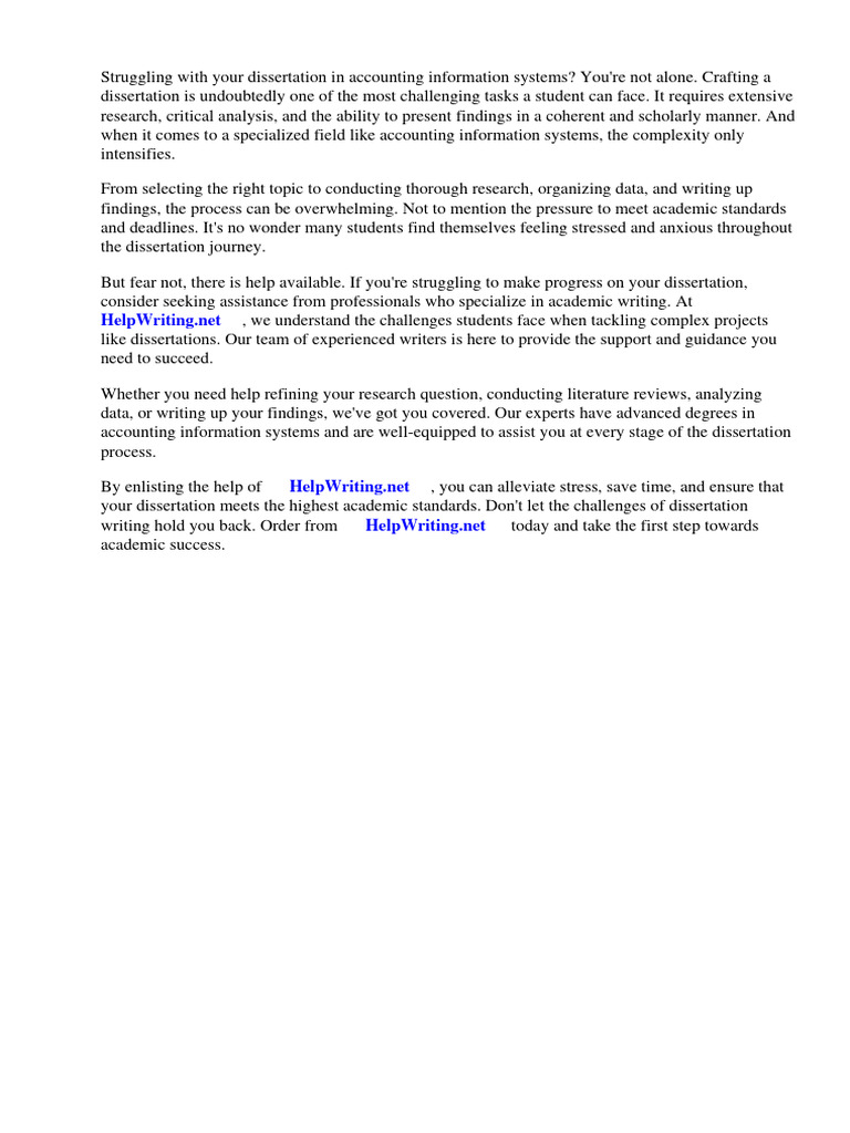 Dissertation Topics in Accounting Information Systems | PDF | Thesis | Accounting