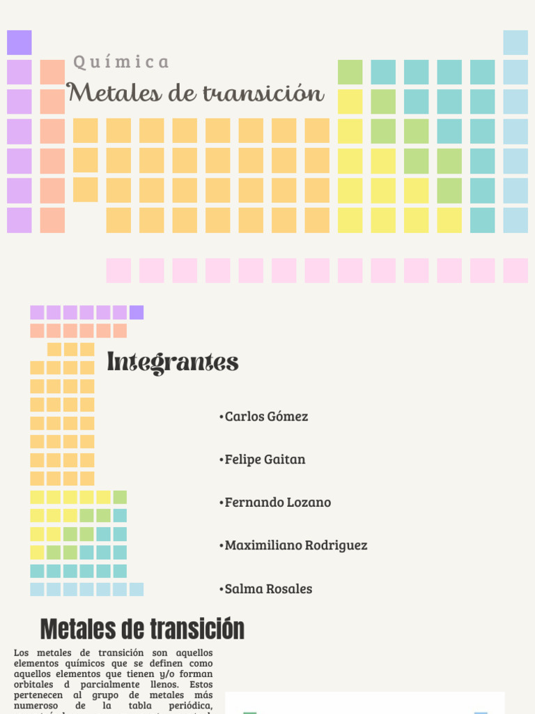 Presentación | PDF | Rieles | Metales de transición