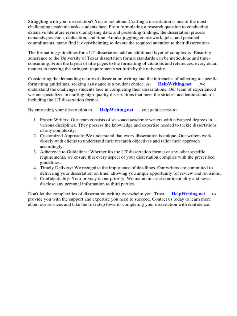 Ut Dissertation Format | PDF | Thesis | Obesity