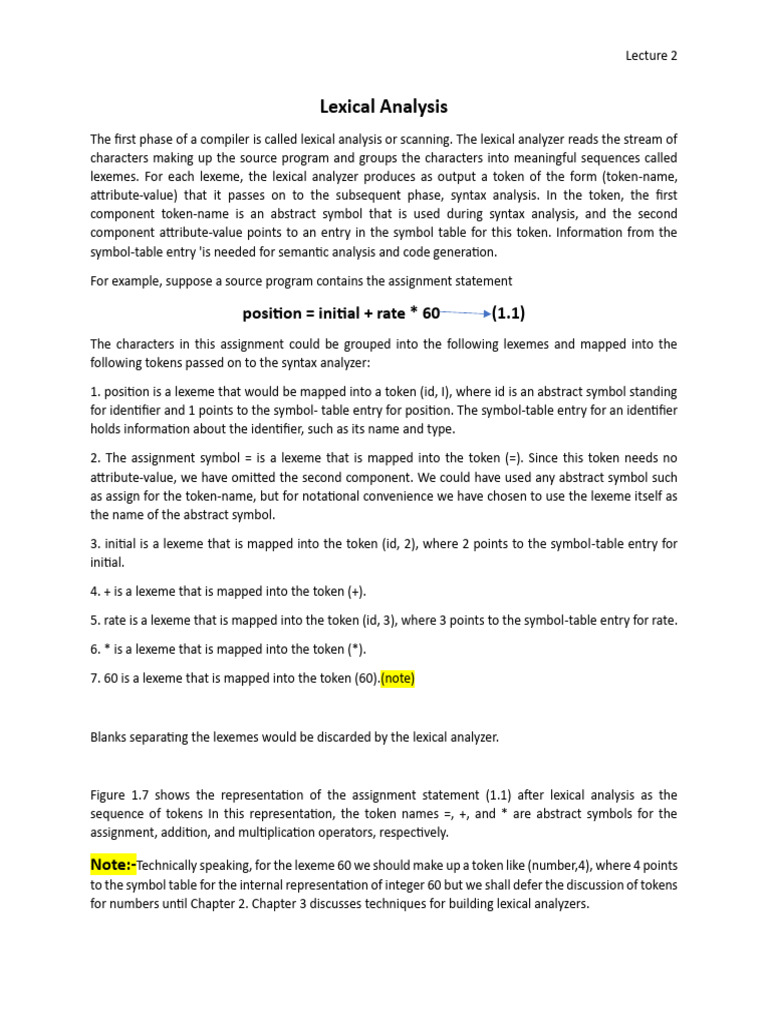 Lecture 2 Introduction To Phases of Compiler | PDF | Compiler | Parsing
