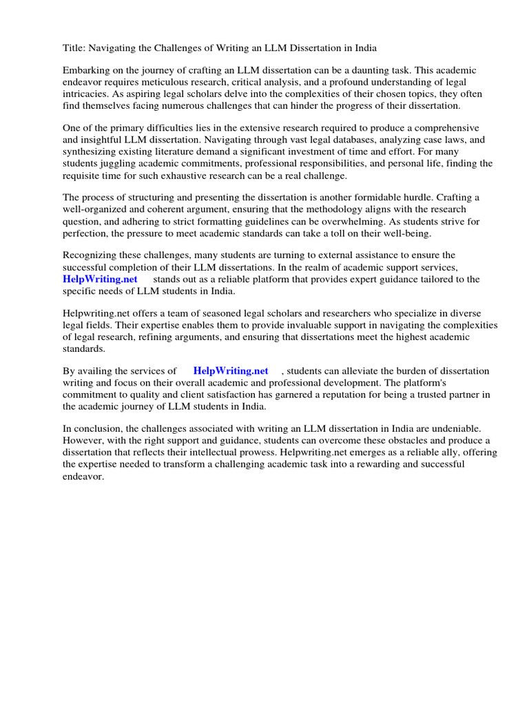 LLM Dissertation in India | PDF | European Union | Thesis