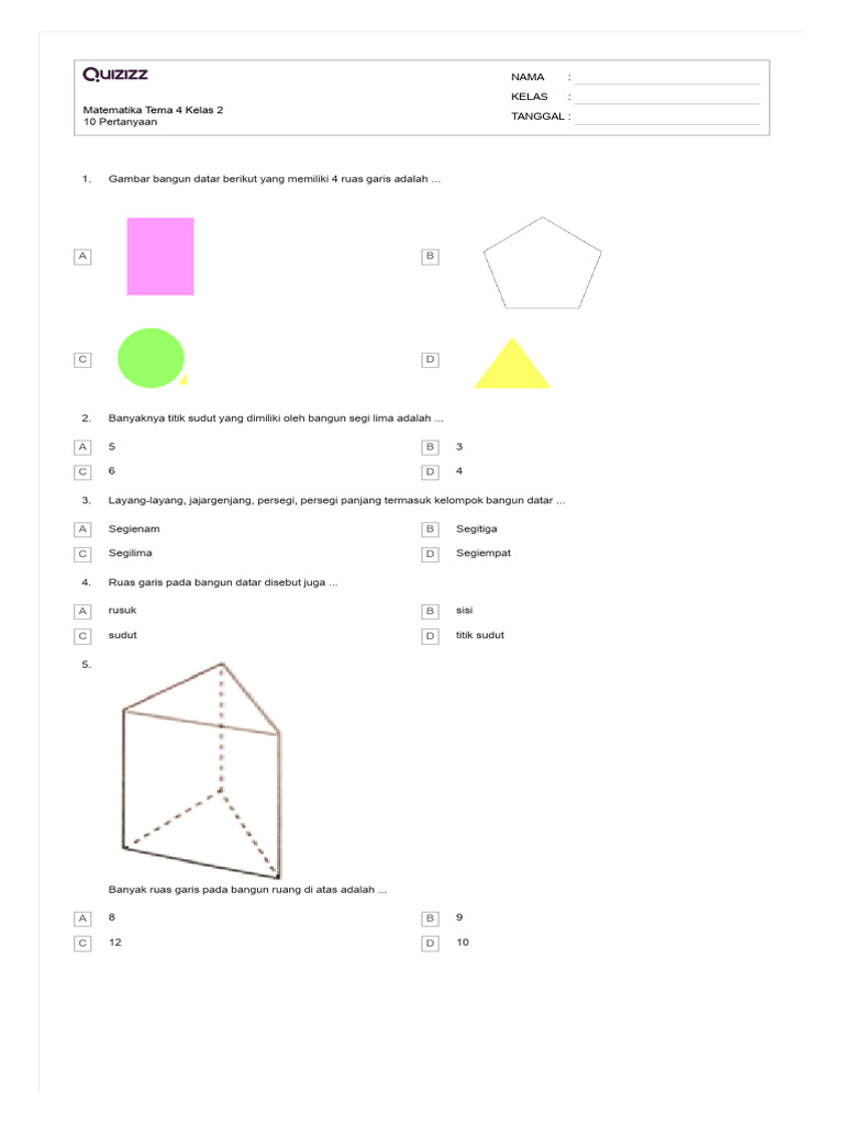 Matematika Tema 4 Kelas 2C | PDF