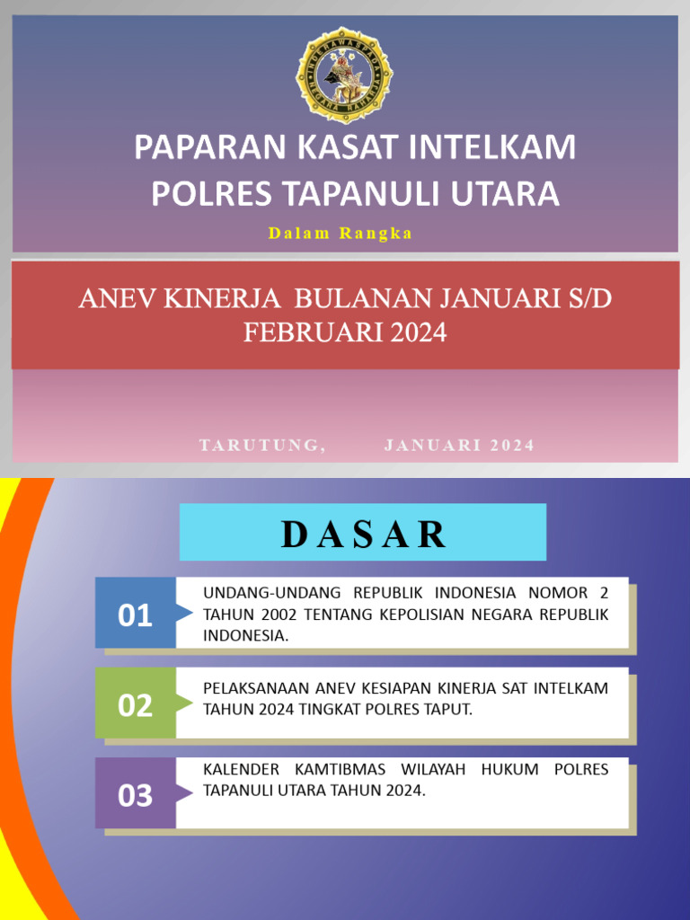Paparan Anev Kasat Intelkam Tahun 2024 | PDF
