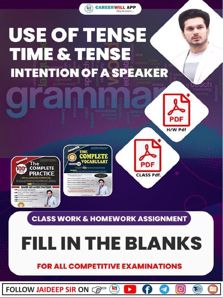 265615tense & Intention of A Speaker Fill Ups - Crwill | PDF