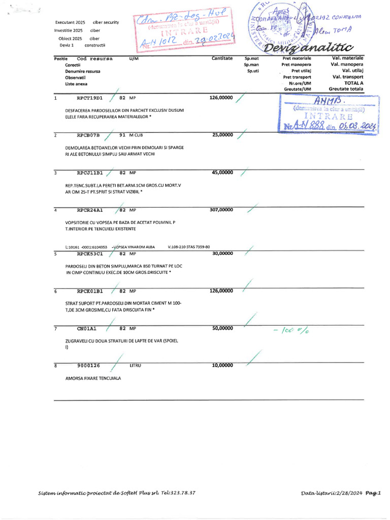 Antemasuratoare Constructii | PDF