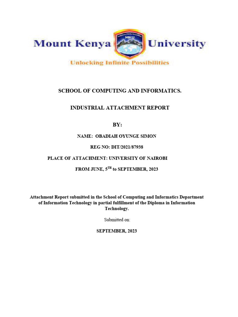 Industrial Attachment Report | PDF | Security | Computer Security