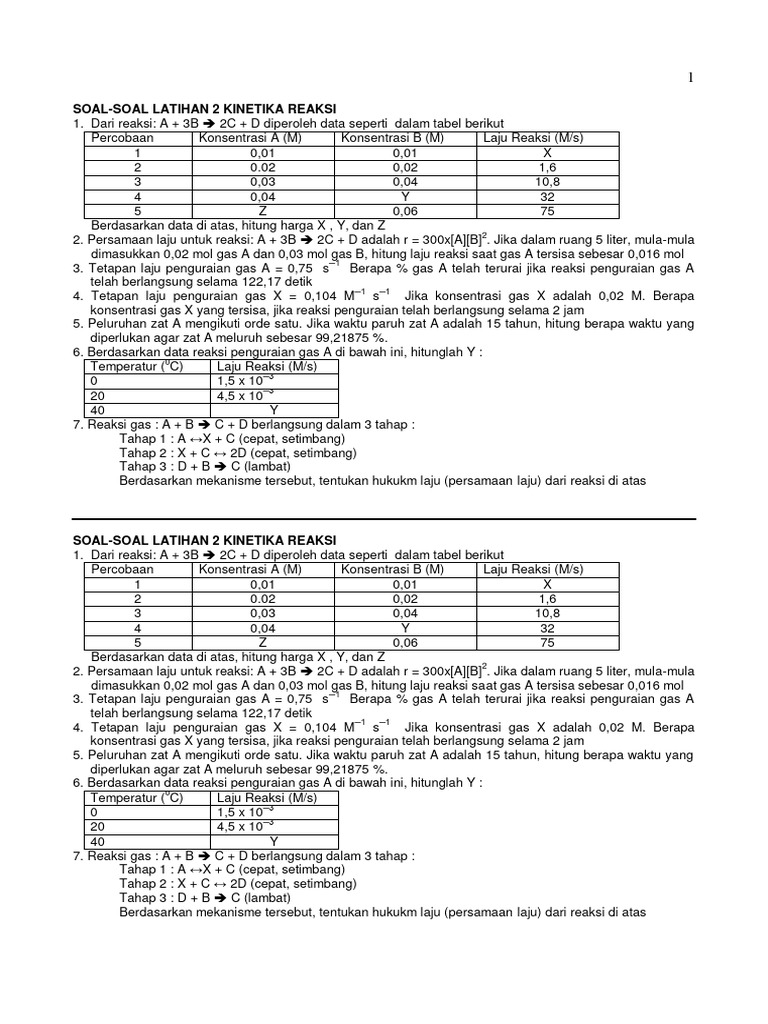 Latihan Laju Reaksi Pdf