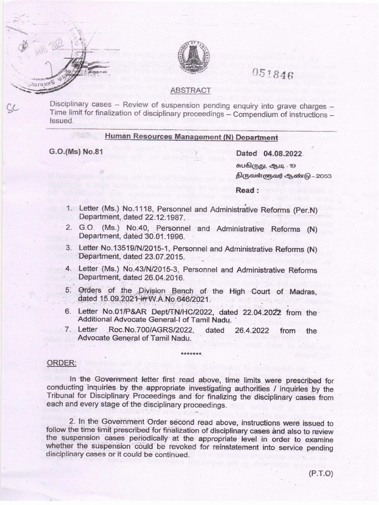 G.O. (MS) No.81 | PDF