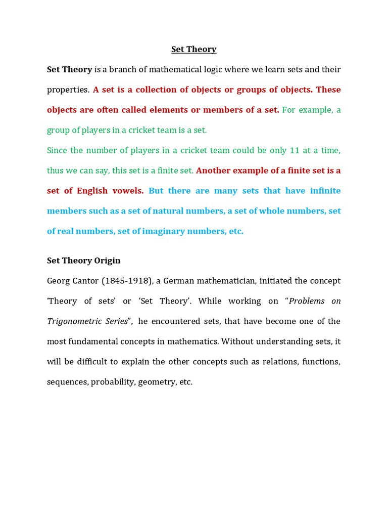 Module-3 Set Theory | PDF | Set (Mathematics) | Numbers