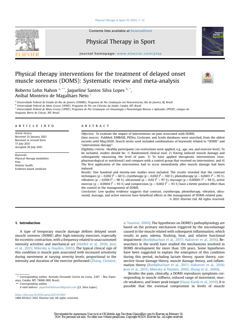 Systematic Review | PDF | Systematic Review | Physical Therapy